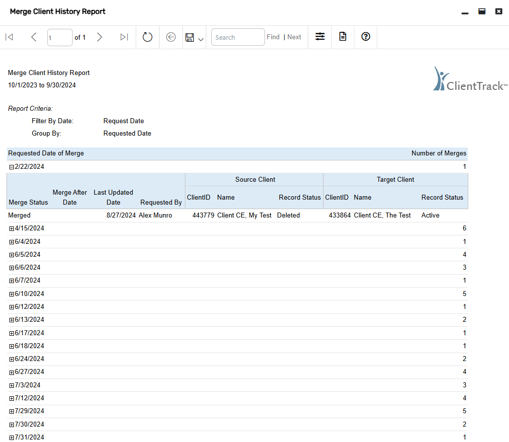 ClientTrack Release Notes