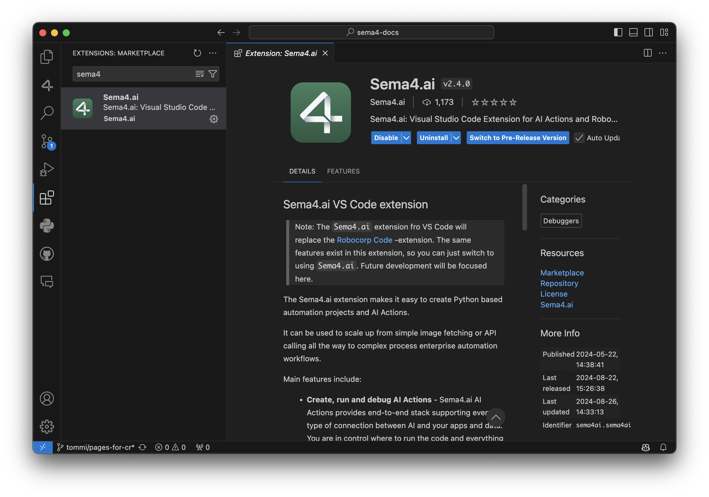 Sema4.ai Release Notes